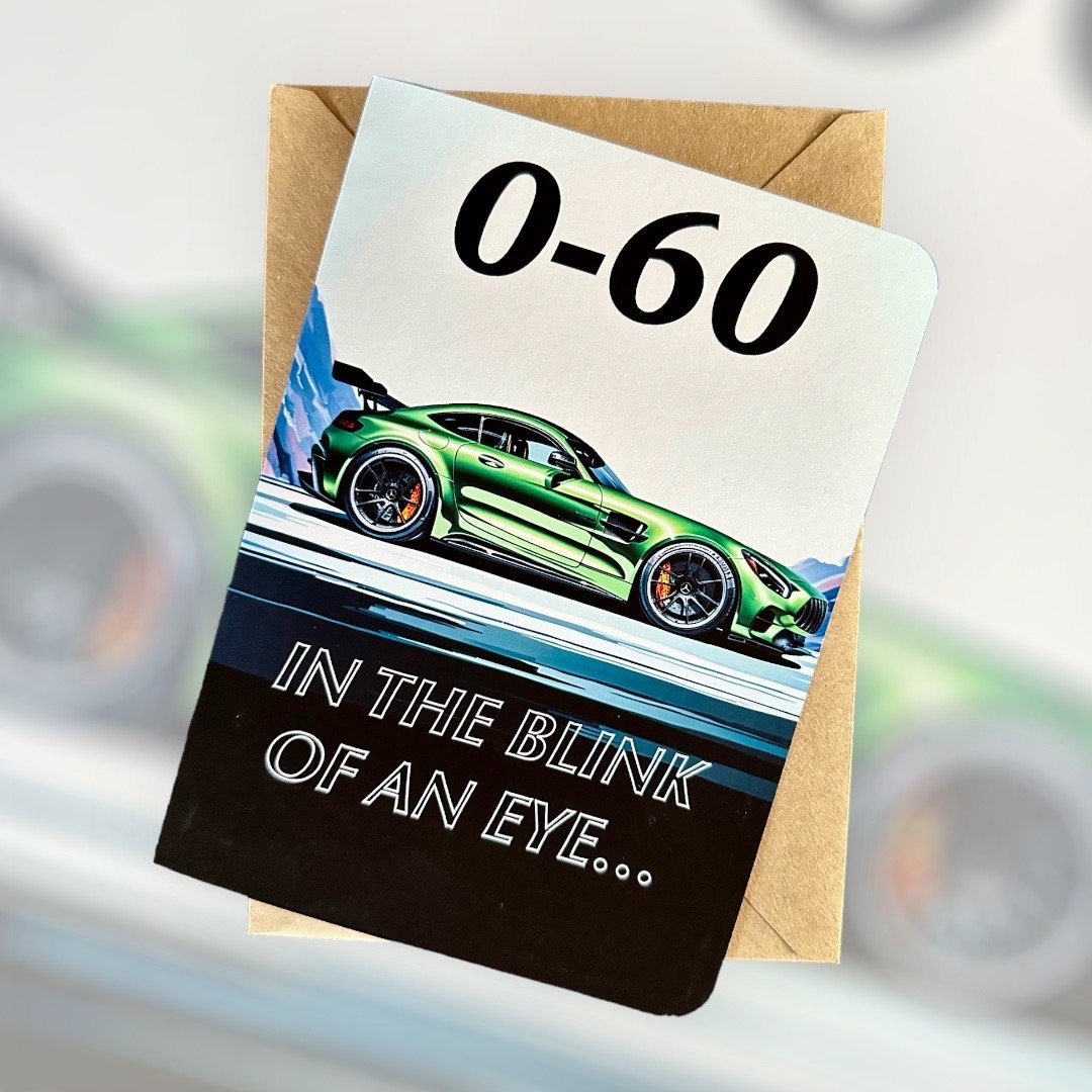 Personalised 0-60 Mercedes-benz AMG GTR Birthday Card Mercedes-benz ...