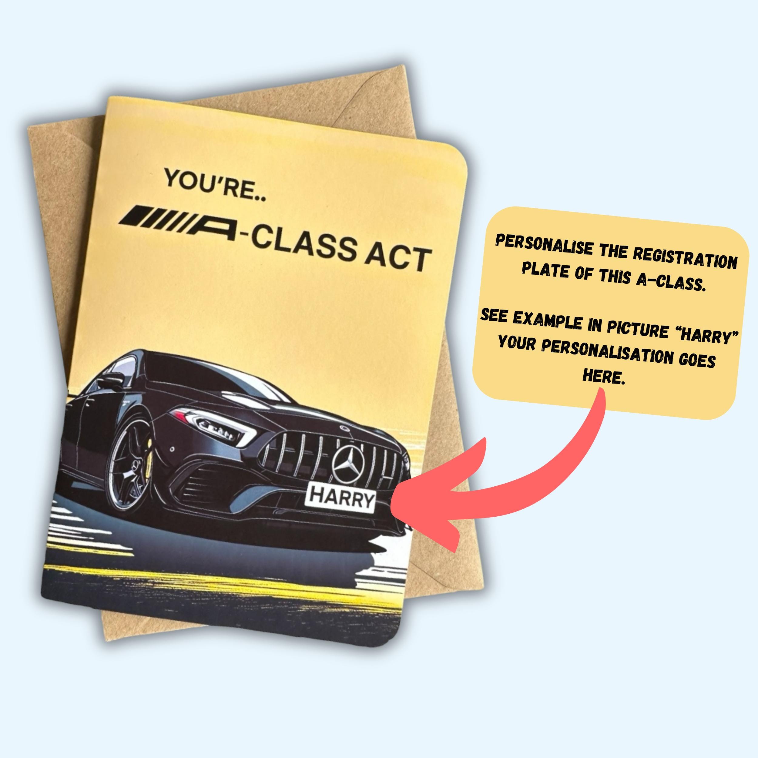 Car Lover Birthday Card Personalised Gift for Car Lover Mercedes-benz A ...