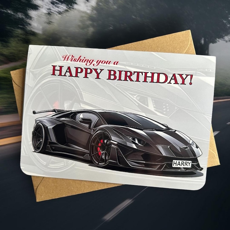 Personalized Supercar Birthday Card Car Lover Birthday Card Customized ...