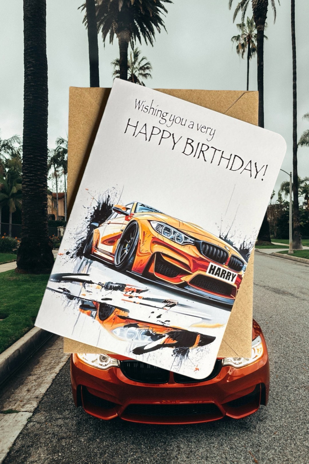 Personalised Car Registration Birthday Card Customised Sports Car ...