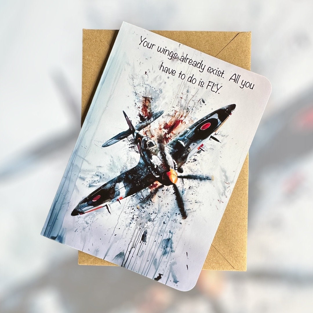 Spitfire Aeroplane Birthday Card War Aeroplane Birthday Card Military ...