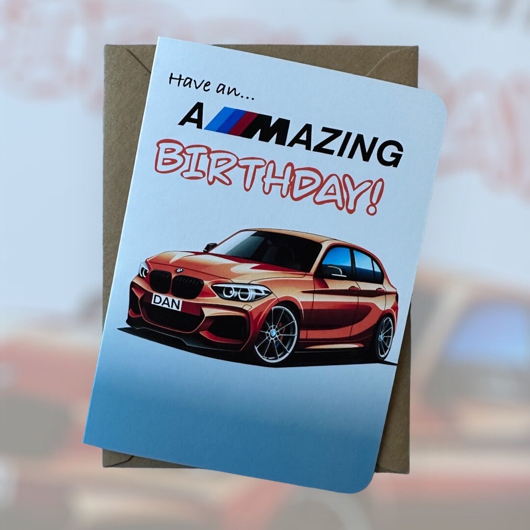 BMW M140i Personalised Registration Plate Birthday Card Customised BMW ...