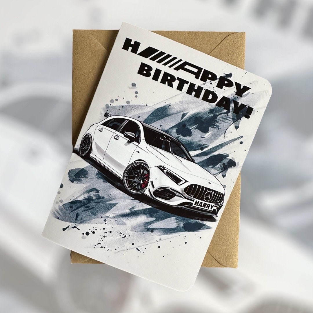Mercedes-benz A-class Personalised Registration Birthday Card Mercedes-benz A45 Birthday Card ...