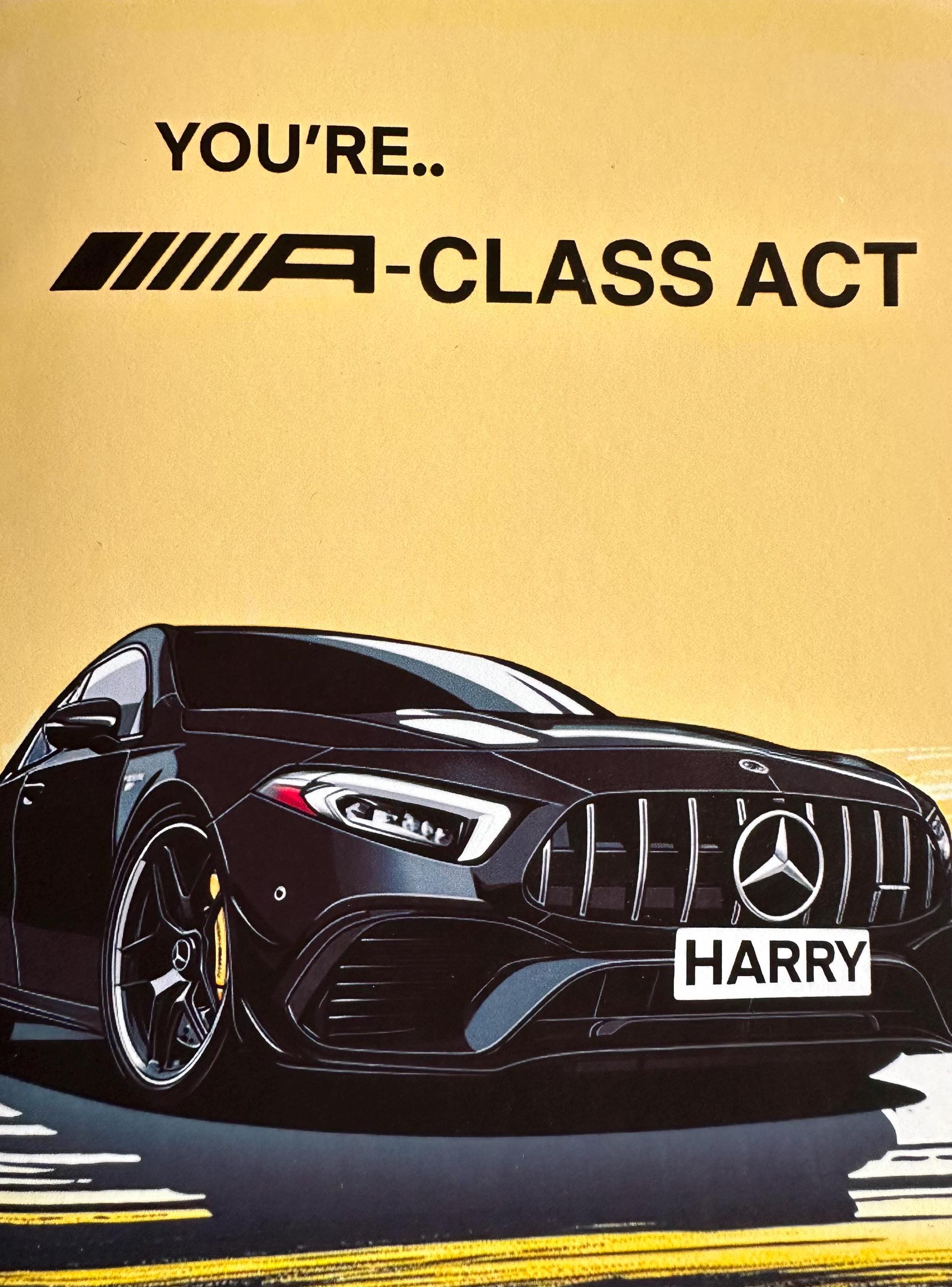 Car Lover Birthday Card Personalised Gift for Car Lover Mercedes-benz A ...