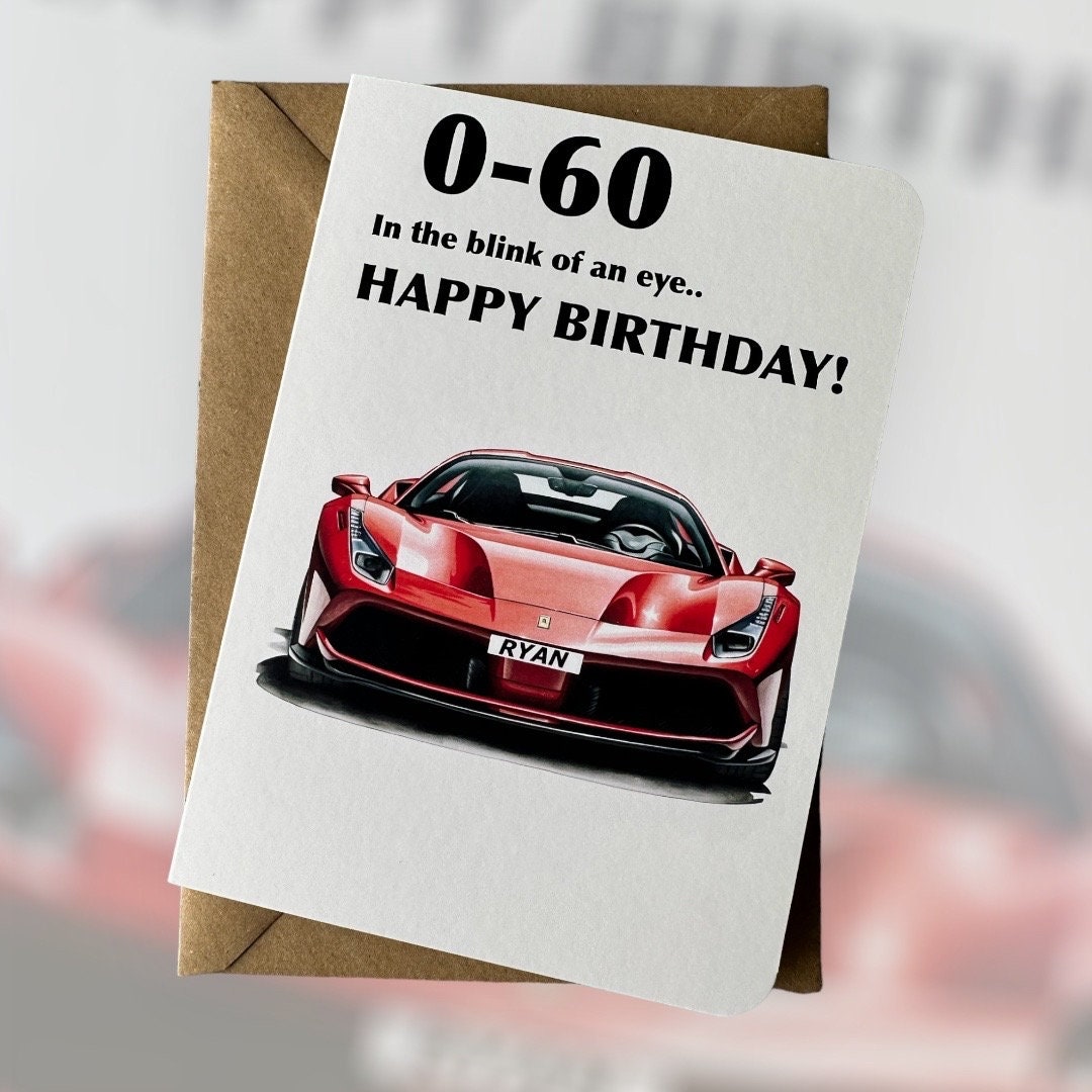 Personalised Ferrari 488 Birthday Card, Ferrari 488 Birthday Card ...