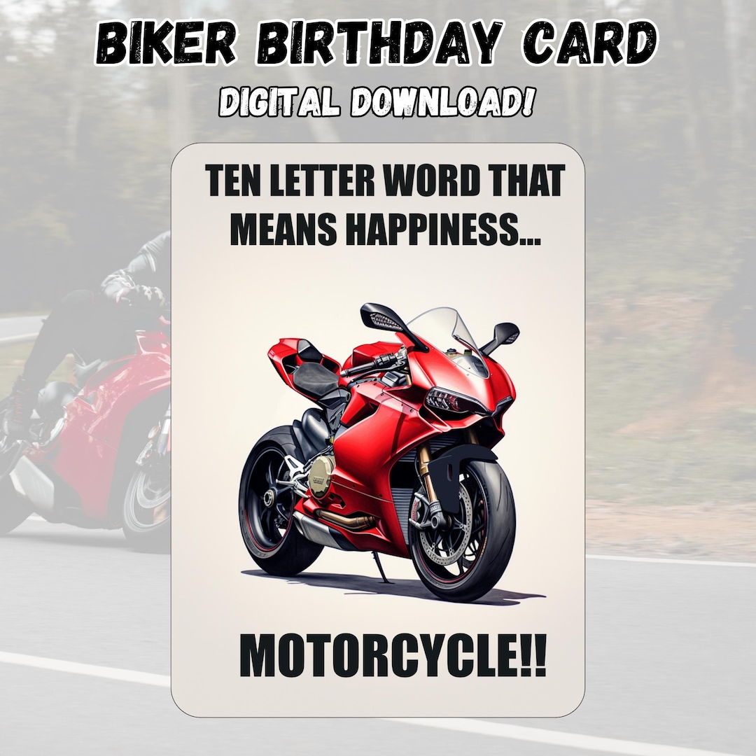 Funny Motorbike Birthday Card Ducati Panigale Birthday Card Biker ...