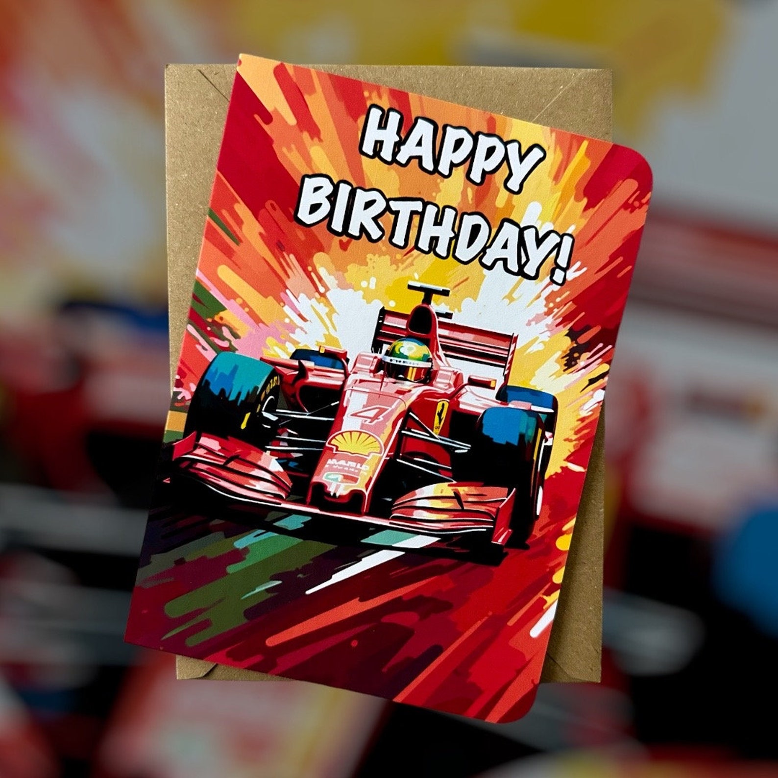 Formula One Birthday Card Racing Car Birthday Card F1 Enthusiast ...