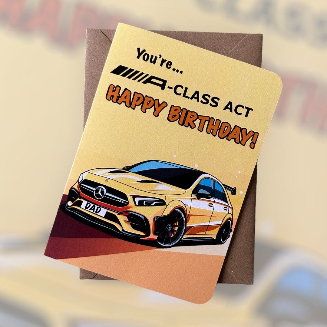 Personalised Happy Birthday Card Mercedes-benz AMG A45 Mercedes-benz Enthusiast Birthday Card ...