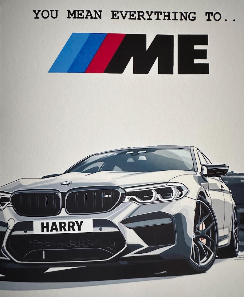 BMW M5 Personalized Birthday Card BMW Birthday Card Car Lover Birthday ...
