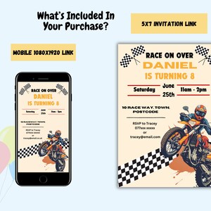 Dirt Bike Themed Birthday Invitation Motorbike Birthday Invite ...