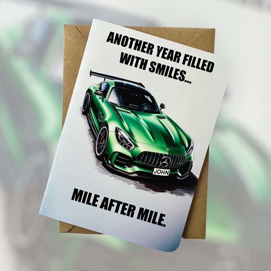 Personalised Car Birthday Card Car Lover Birthday Card Mercedes-benz ...