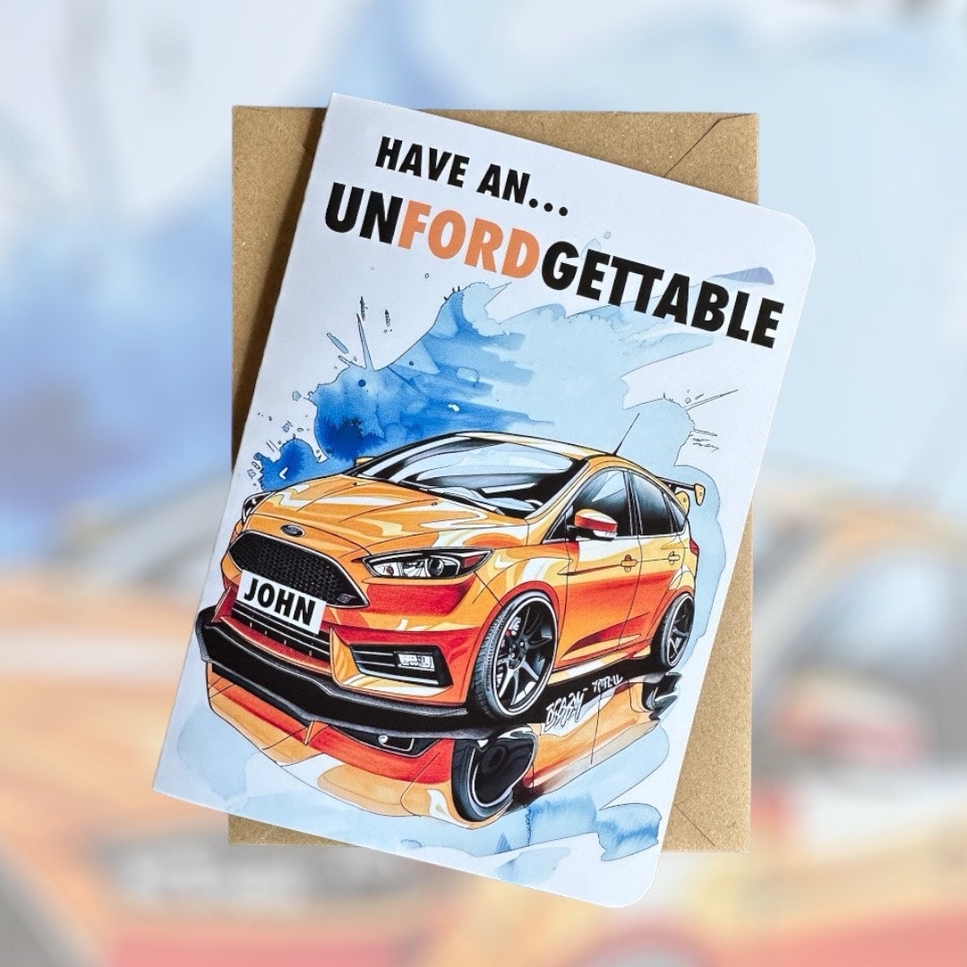 Personalised Ford Focus ST Birthday Card Car Enthusiast Birthday Card ...
