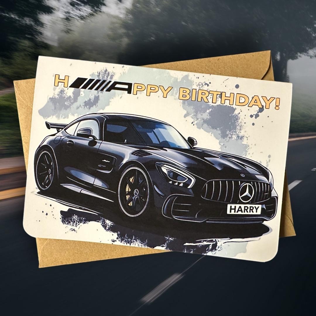 Personalised Car Birthday Card Customised Number Plate Birthday Card ...