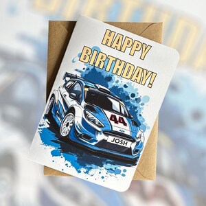 Personalised Rally Car Birthday Card Race Car Birthday Card Car Lover ...