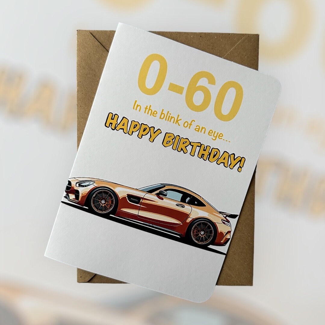 Personalised 0-60 Mercedes-benz Birthday Card Personalised Card ...