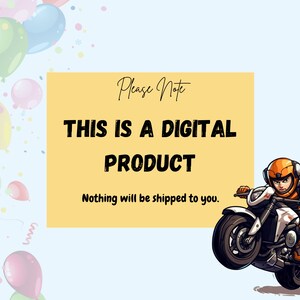 Motorcycle Themed Birthday Invitation Motorbike Birthday Invite ...