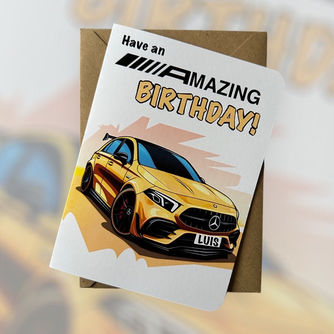 Personalised Registration Car Birthday Card Mercedes-benz Birthday ...
