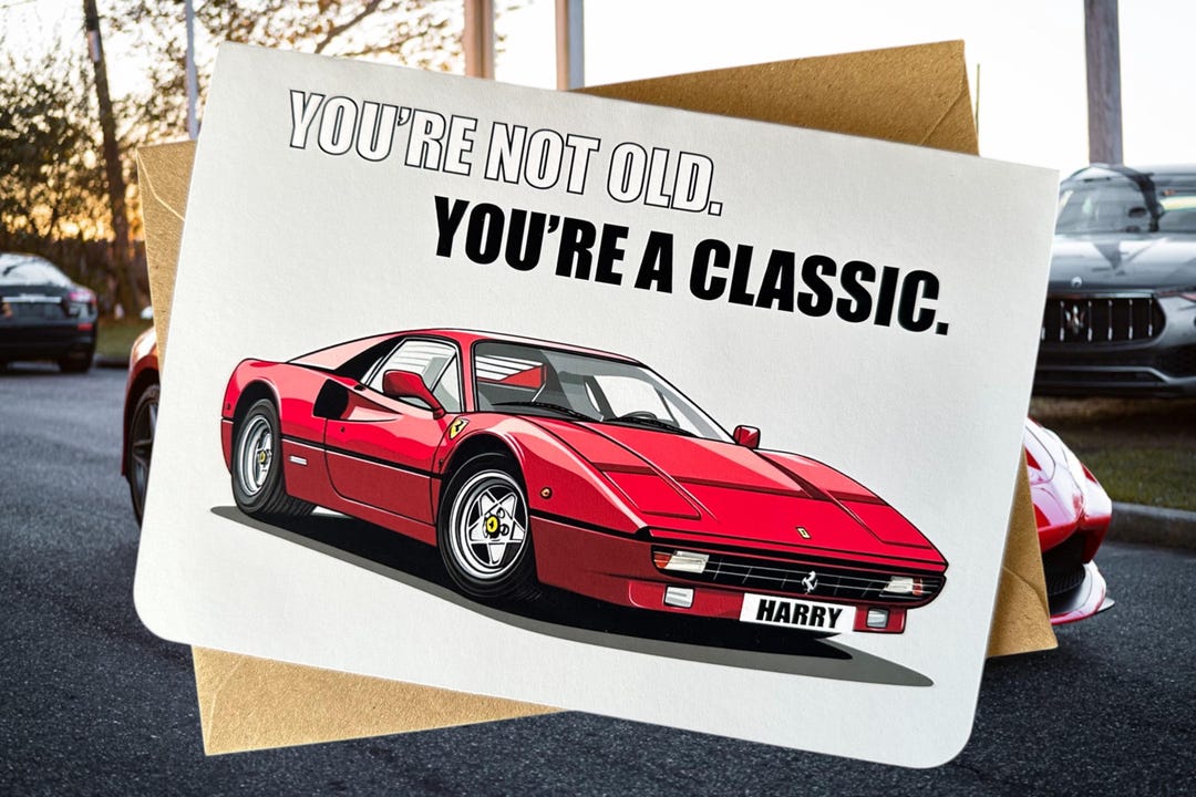 Funny Personalized Birthday Card Car Lover Birthday Card Classic ...