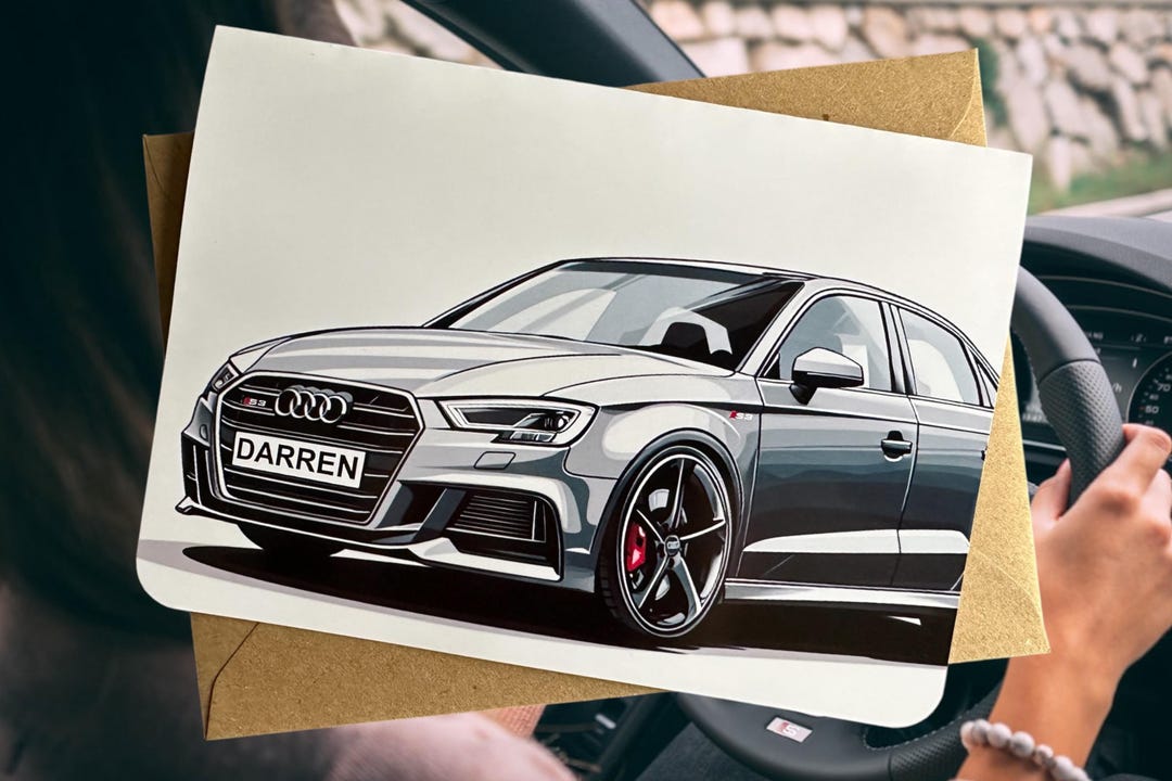 Personalised Car Birthday Card Customised Birthday Card Audi S3 ...