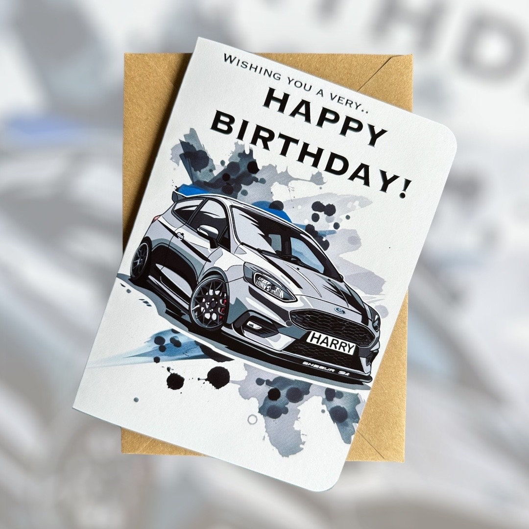 Fiesta ST Personalised Car Birthday Card Customised Gift for Car Lover ...