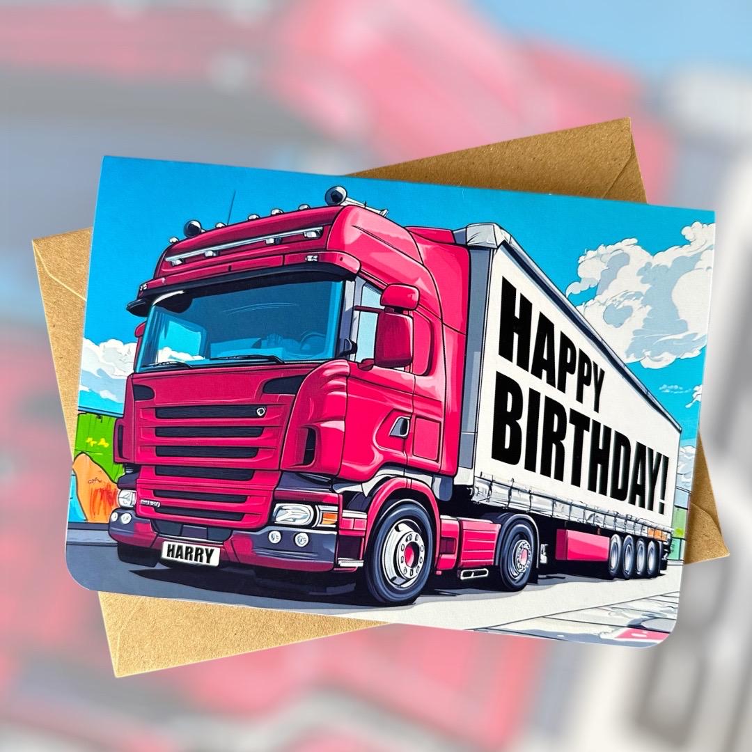 Personalized Truck Birthday Card Trucker Birthday Card Customized ...