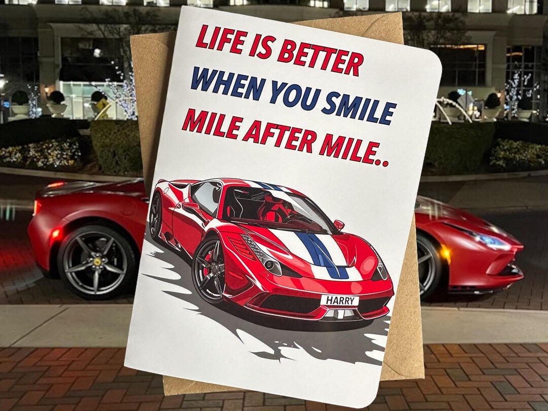 Personalized Supercar Car Birthday Card Car Lover Birthday Card ...