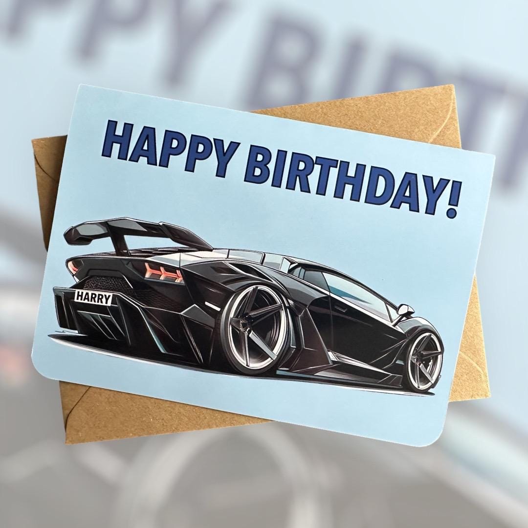 Personalized Supercar Birthday Card Car Lover Birthday Card Customized ...