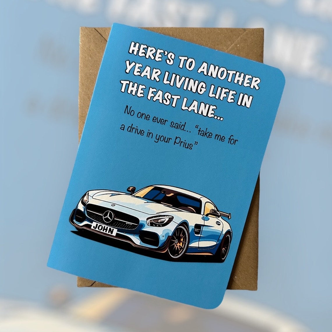 Personalised Sports Car Birthday Card Car Lover Birthday Card Funny ...