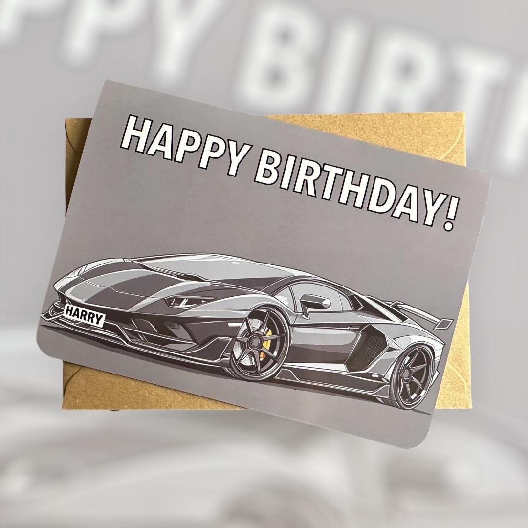 Personalized Supercar Birthday Card Car Lover Birthday Card Customized ...