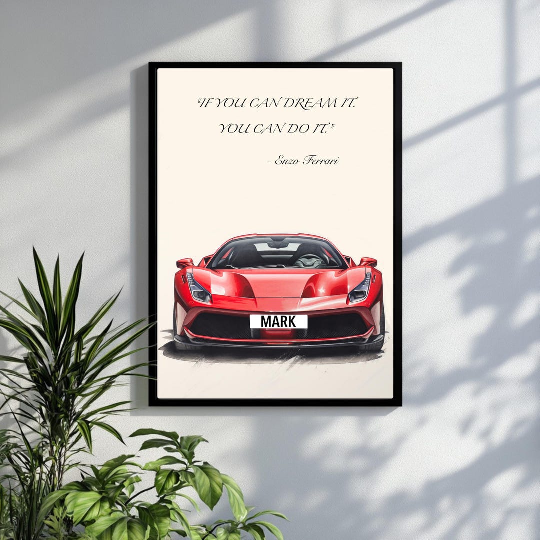 Personalized Supercar Wall Art Motivational Wall Art Supercar Poster ...