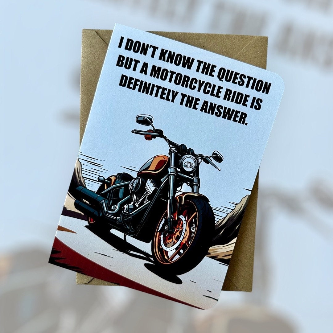 Harley Davidson Motorcycle Birthday Card Motorbike Birthday Card ...
