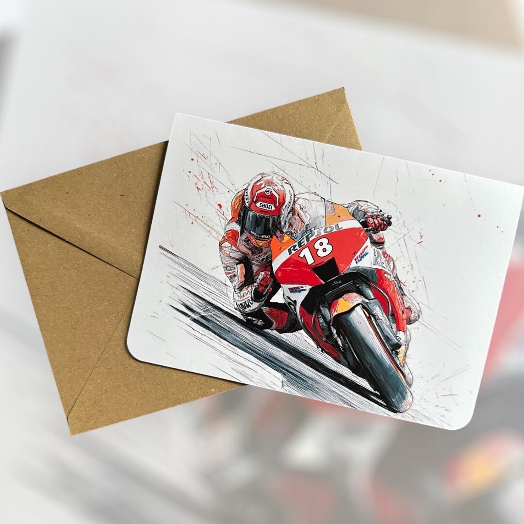 Personalised Moto GP Birthday Card Biker Birthday Card Motorcycle ...