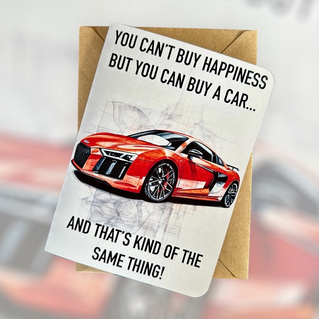 Audi R8 V10+ Birthday Card Audi R8 Birthday Card Audi Birthday Card Car ...