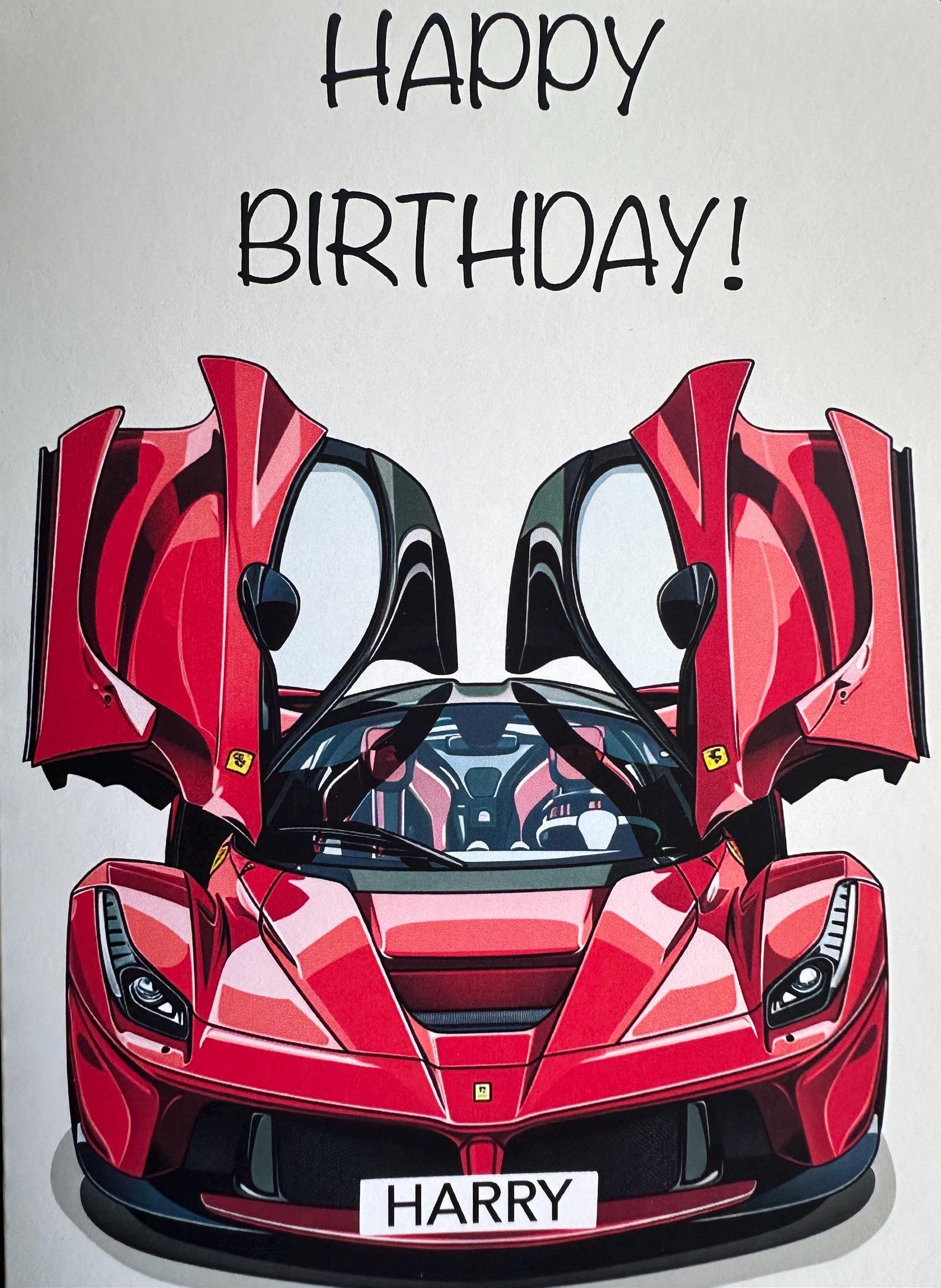 Personalised Registration Car Birthday Card Ferrari Birthday Card ...