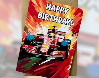 3D Formula One Racing Car Birthday Card With Optional Age - F1 Car - Etsy