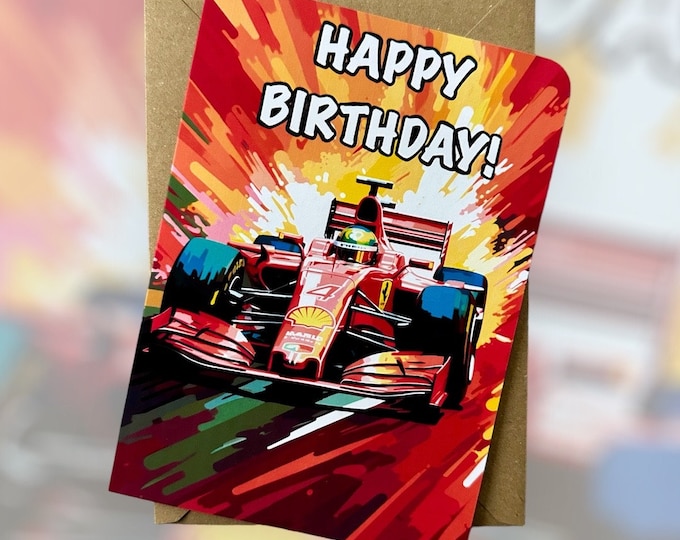 Formula One Birthday Card: Motorsport Racing Gift - Etsy Canada