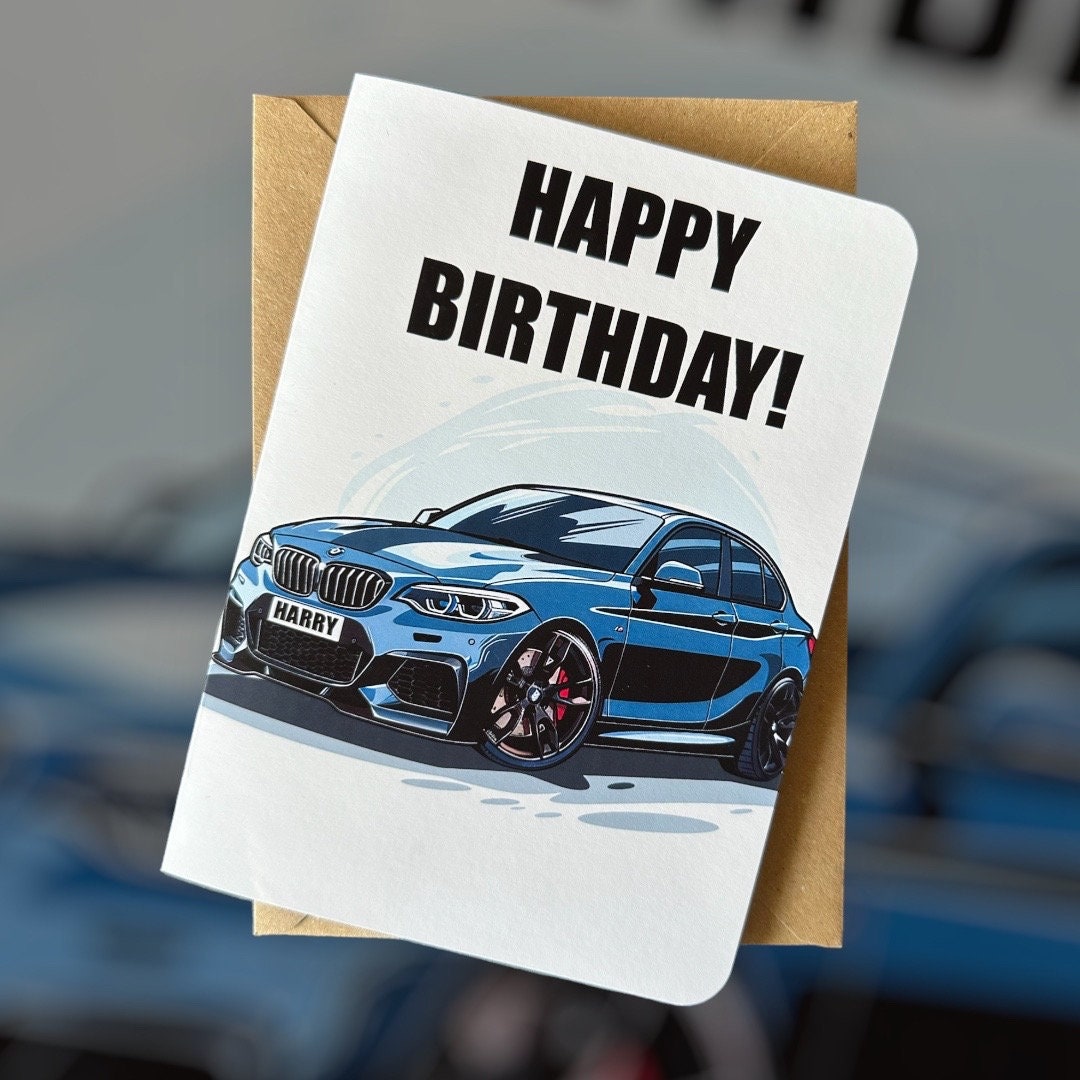 Personalised Registration Plate BMW Birthday Card Customised BMW ...