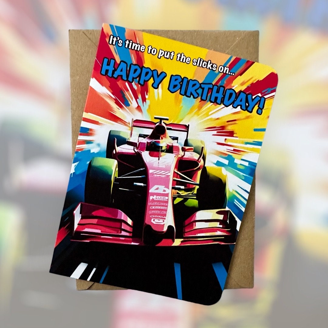 Formula One Birthday Card F1 Birthday Card Racing Car Birthday Card ...