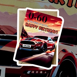 Personalized Muscle Car Birthday Card Car Lover Birthday Gift for Car ...
