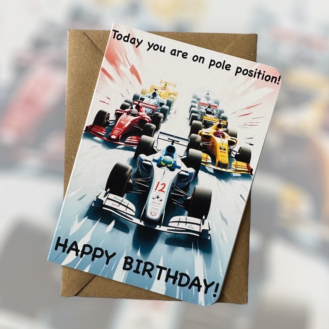 Personalised Formula One Birthday Card F1 Birthday Card Customised ...