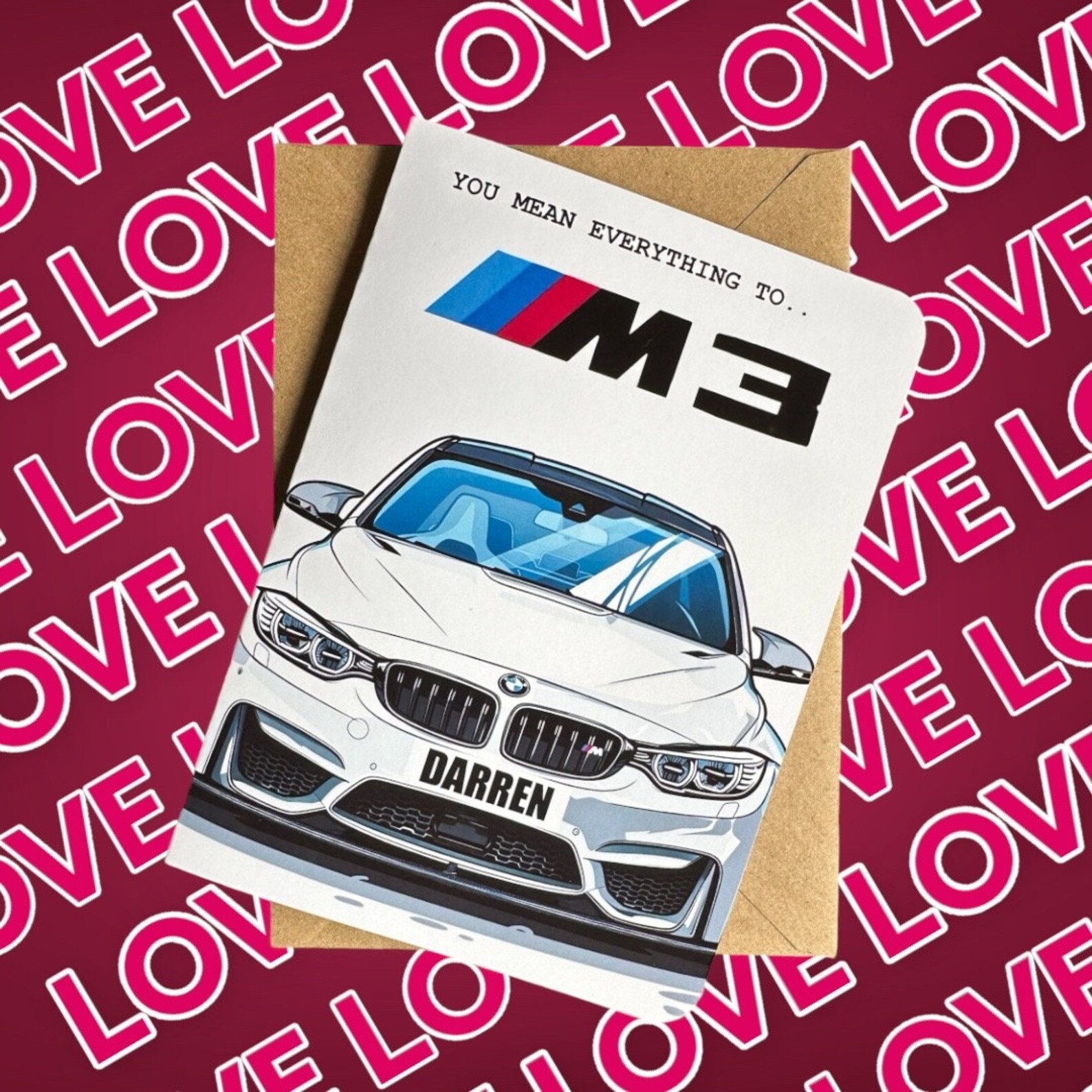 BMW M3 Personalised Registration Plate Anniversary or Birthday Card BMW ...