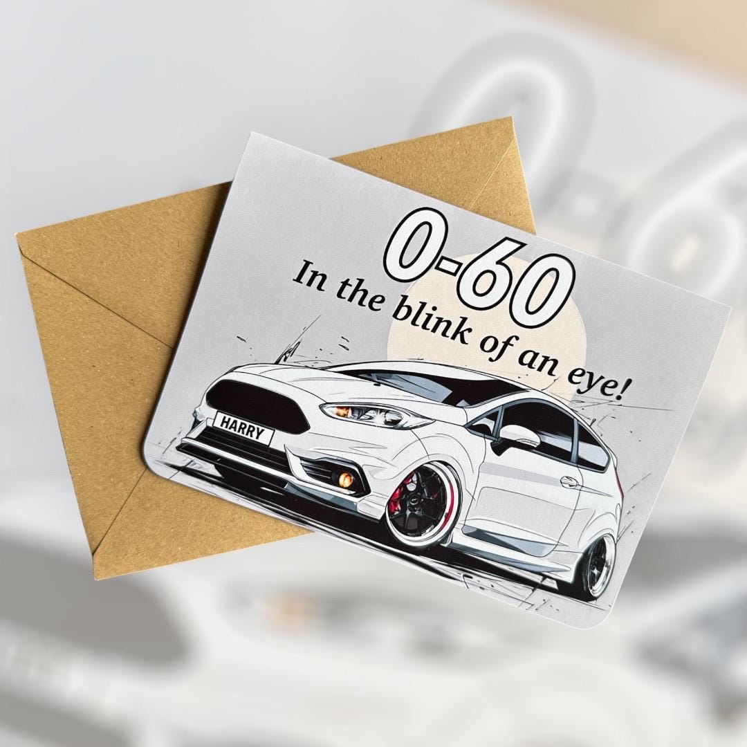 Personalised Car Birthday Card Fiesta ST Birthday Card Gift for Car ...