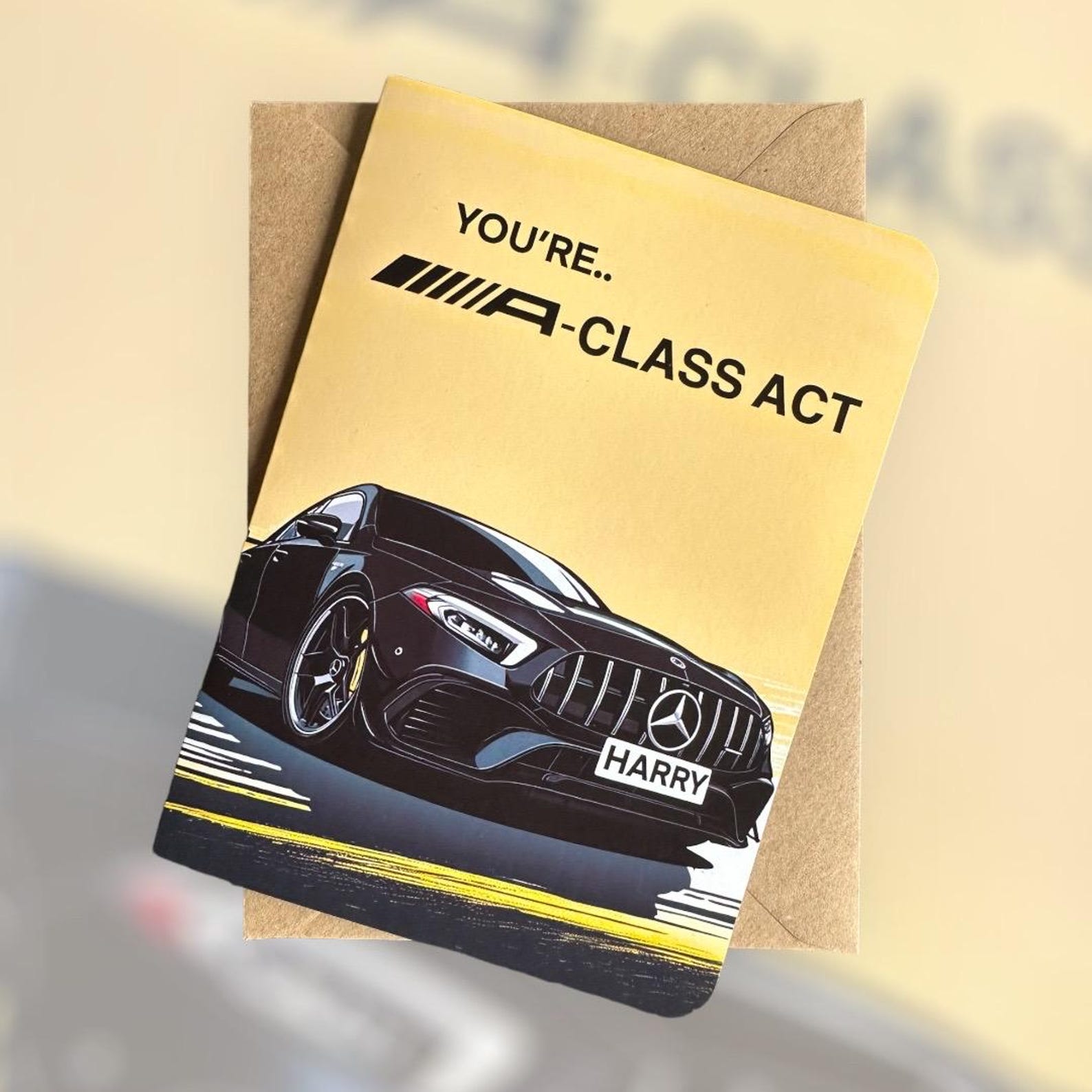 Car Lover Birthday Card Personalised Gift for Car Lover Mercedes-benz A ...