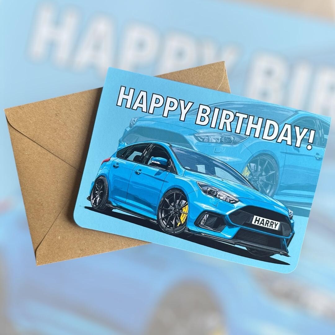 Personalised Car Birthday Card Customised Sports Car Birthday Card Car ...