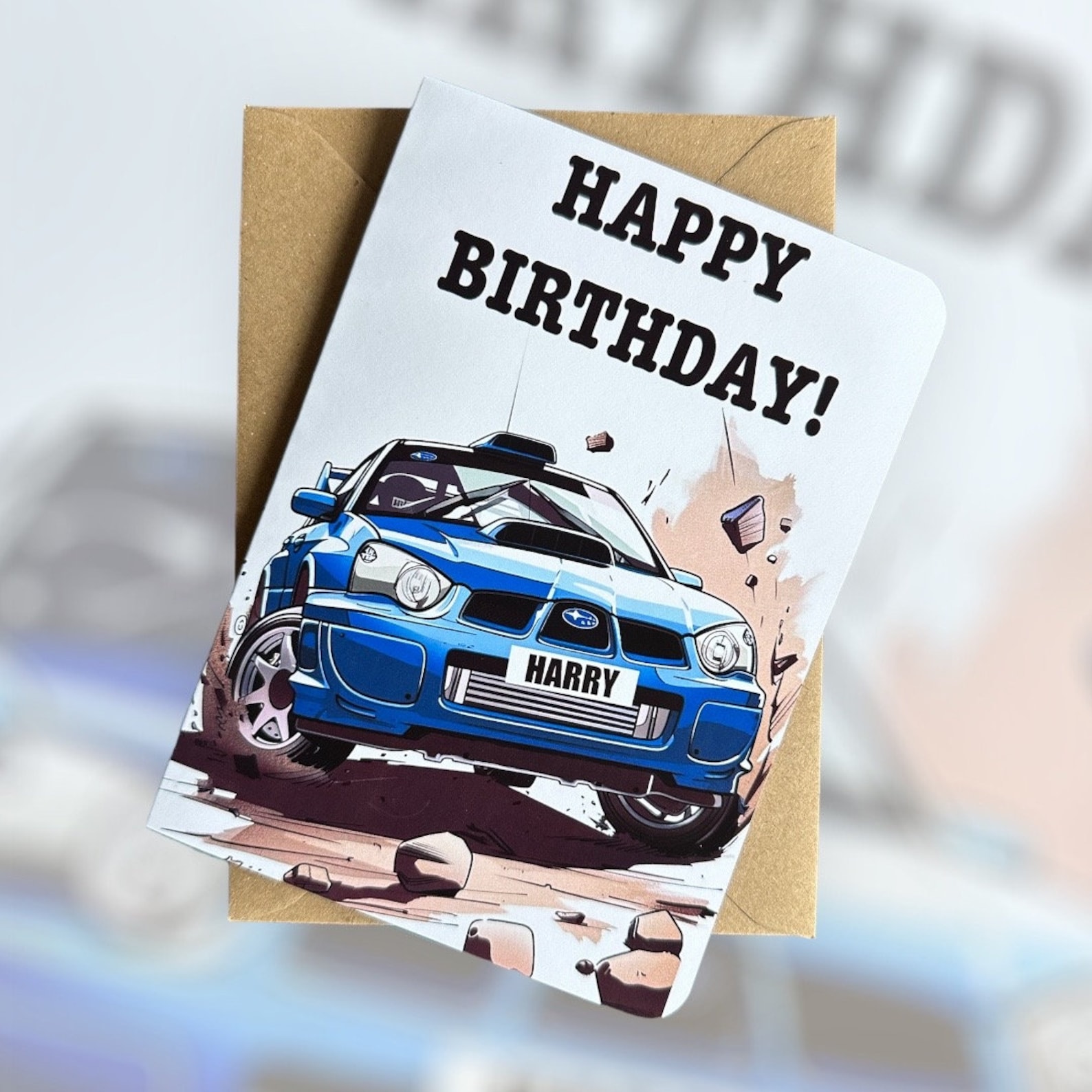 Personalised Registration Rally Car Birthday Card Customised Rally Car ...