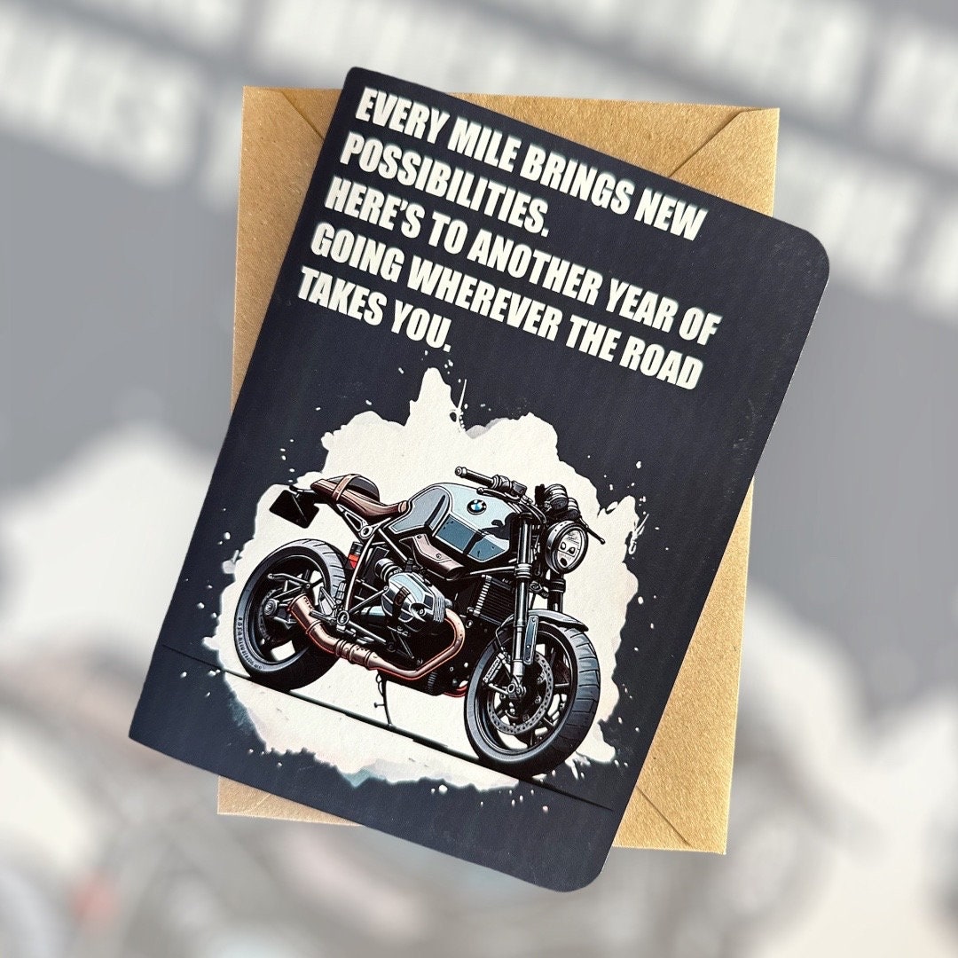 Biker Birthday Card Motorbike Birthday Card Motorcycle Birthday Card ...