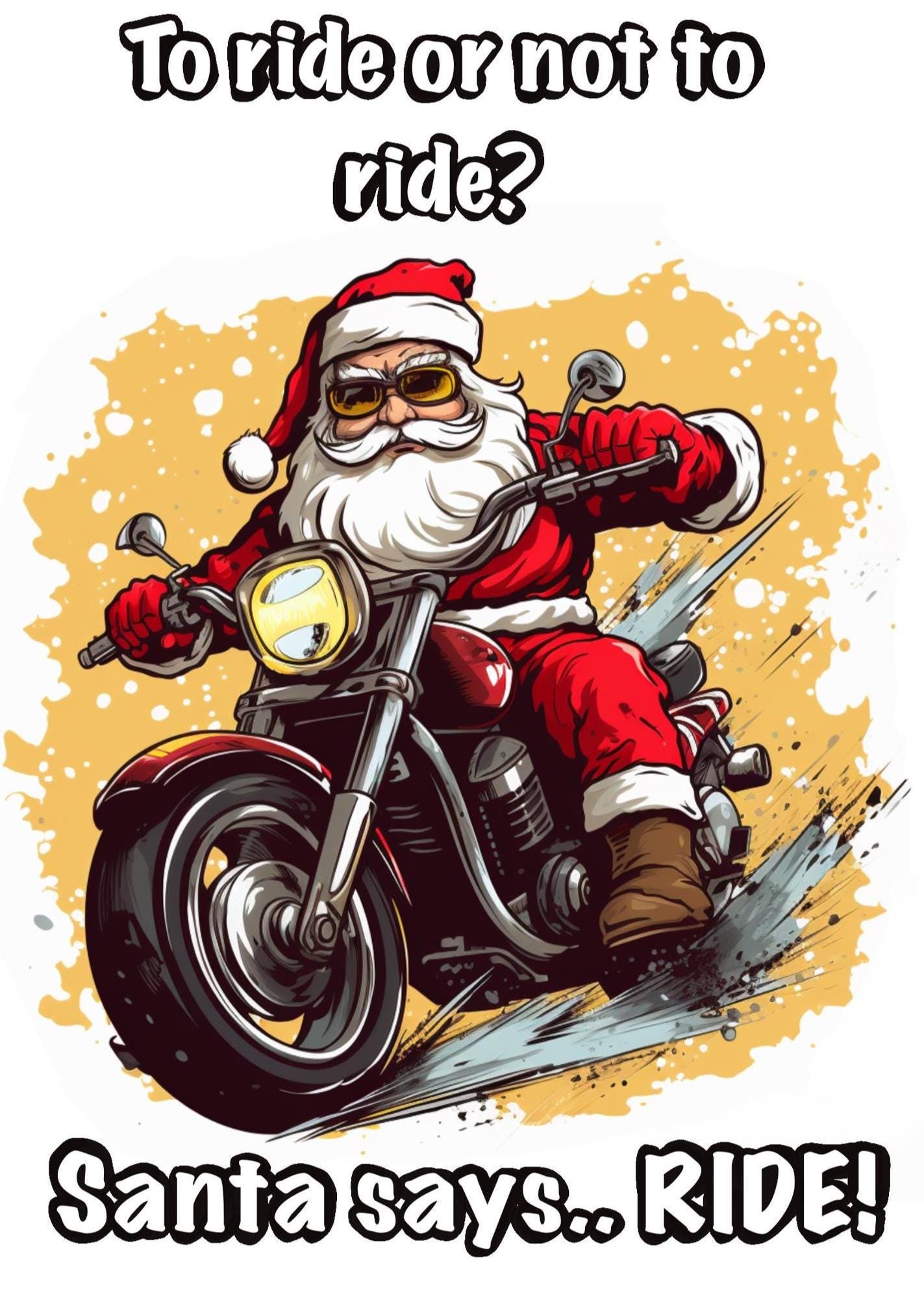 Motorbike Christmas Card Biker Christmas Card Biker Lover Christmas ...
