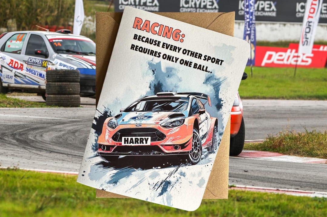 Personalised Rally Car Birthday Card Car Lover Birthday Card Gift for ...