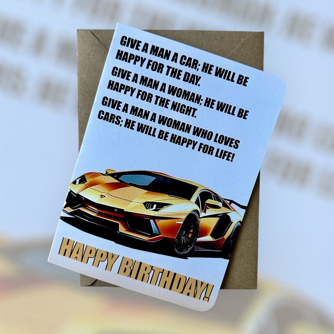Funny Humours Birthday Card Lamborghini Avendator Birthday Card Car ...