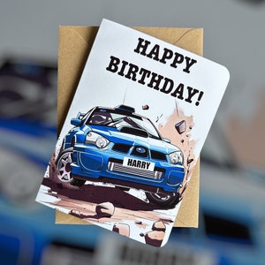 Personalised Registration Rally Car Birthday Card Customised Rally Car ...